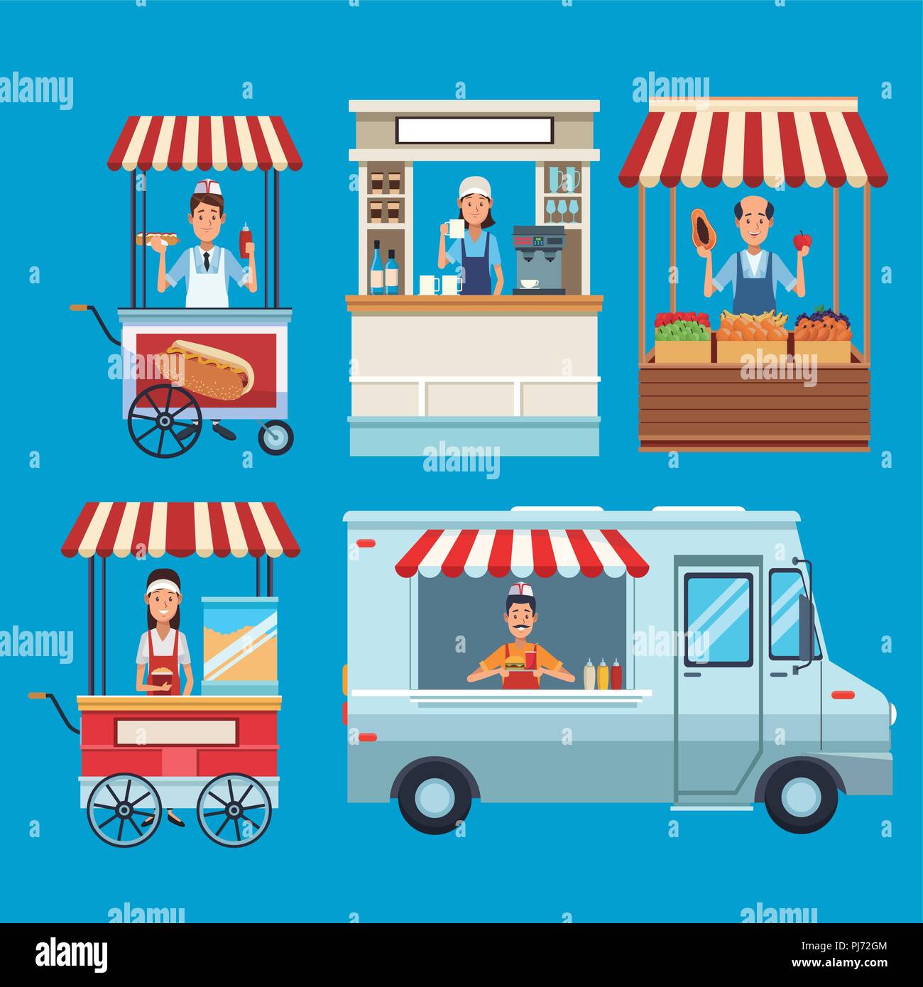 Set of food stands Stock Vector Image & Art - Alamy