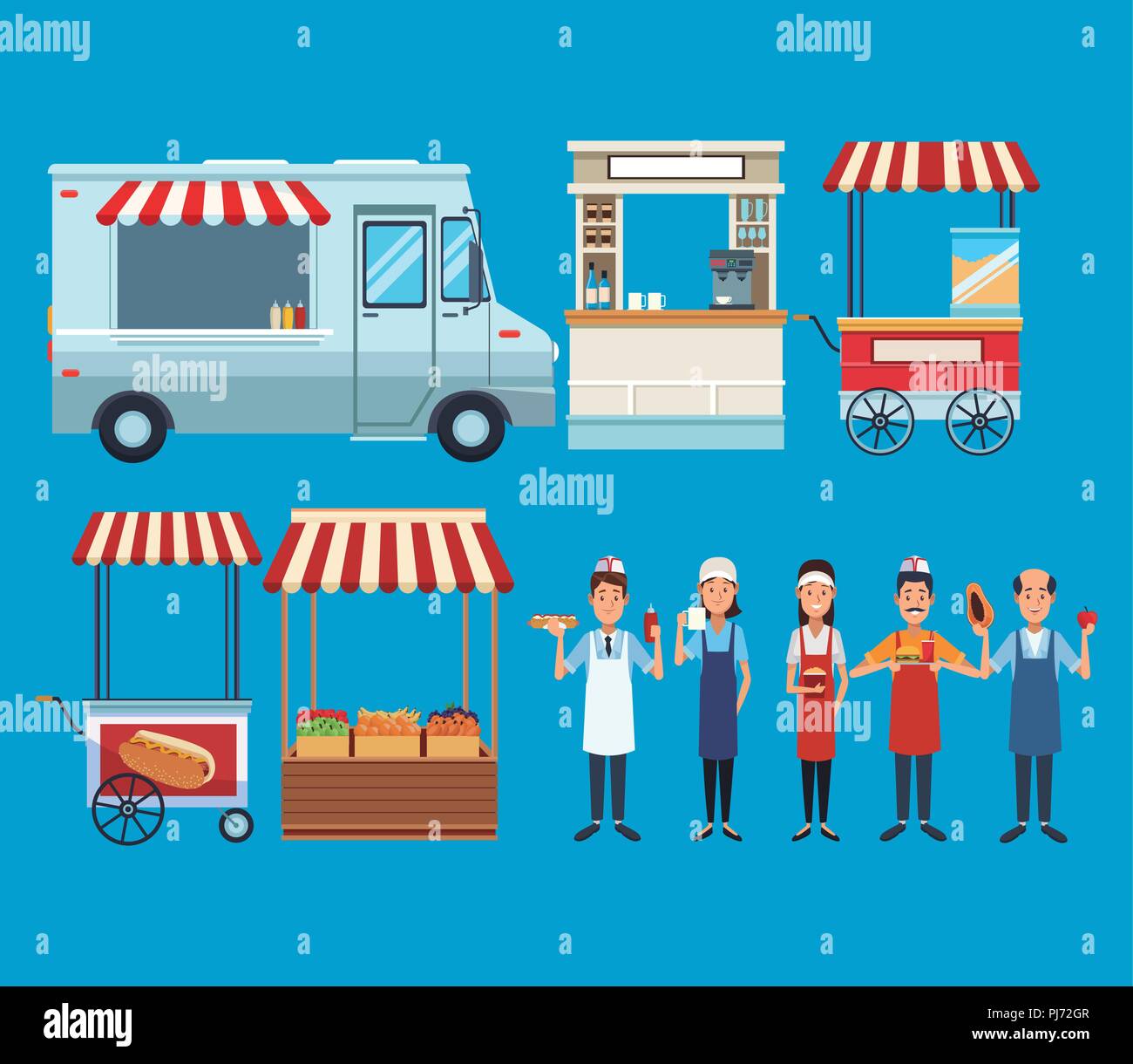 Set of food stands Stock Vector Image & Art - Alamy