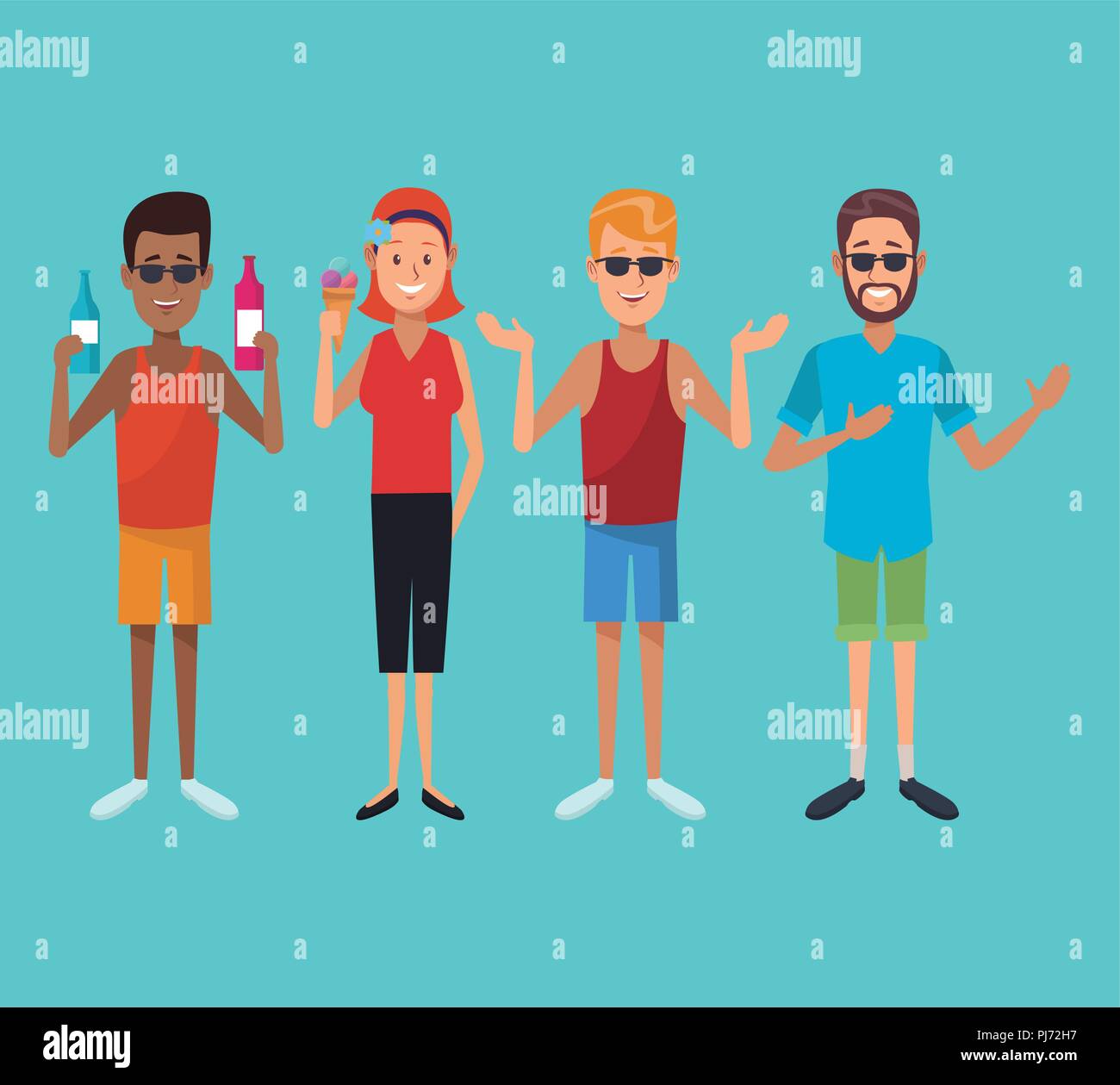 Summer people cartoon Stock Vector Image & Art - Alamy