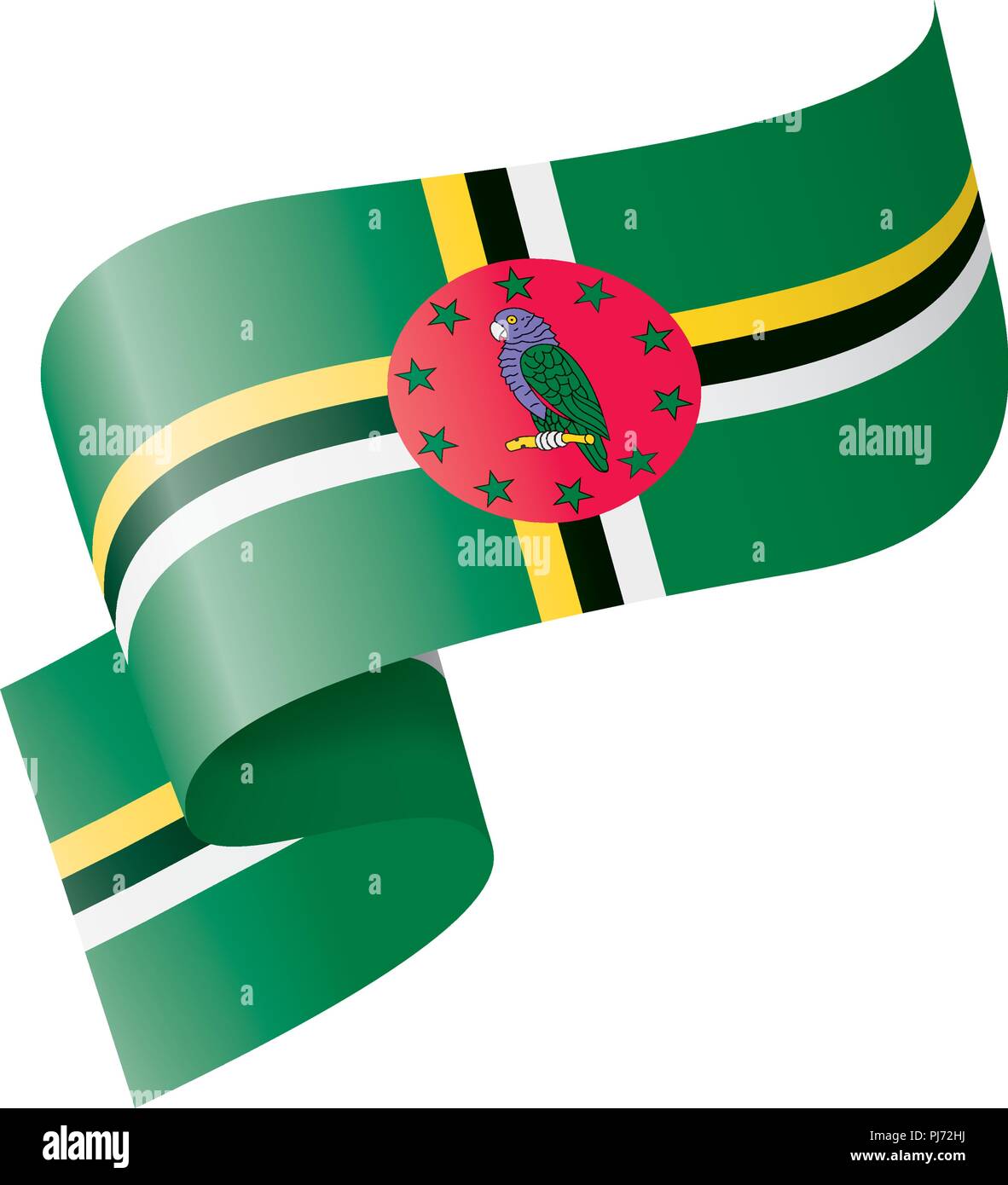 Dominica flag, vector illustration on a white background Stock Vector ...