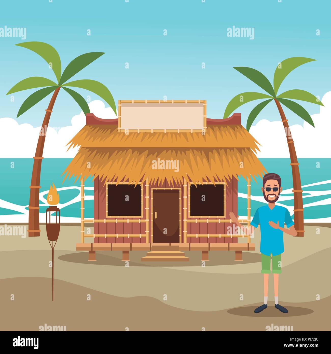 Beach pavilion not france Stock Vector Images - Alamy