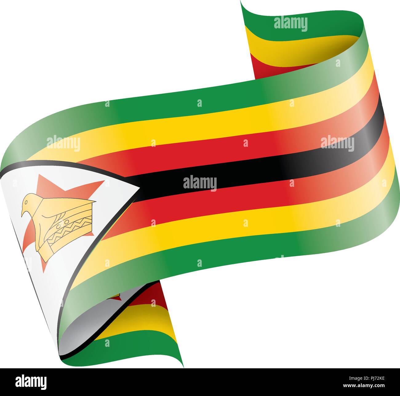Zimbabwe flag, vector illustration on a white background Stock Vector ...