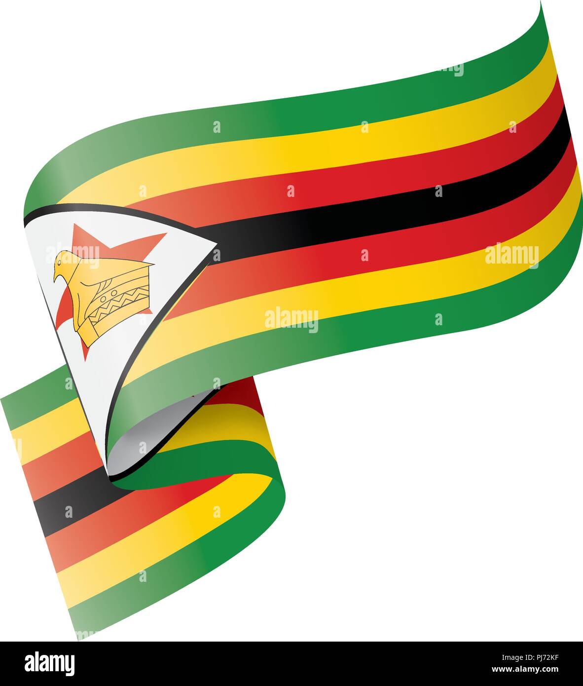 Zimbabwe flag, vector illustration on a white background Stock Vector ...