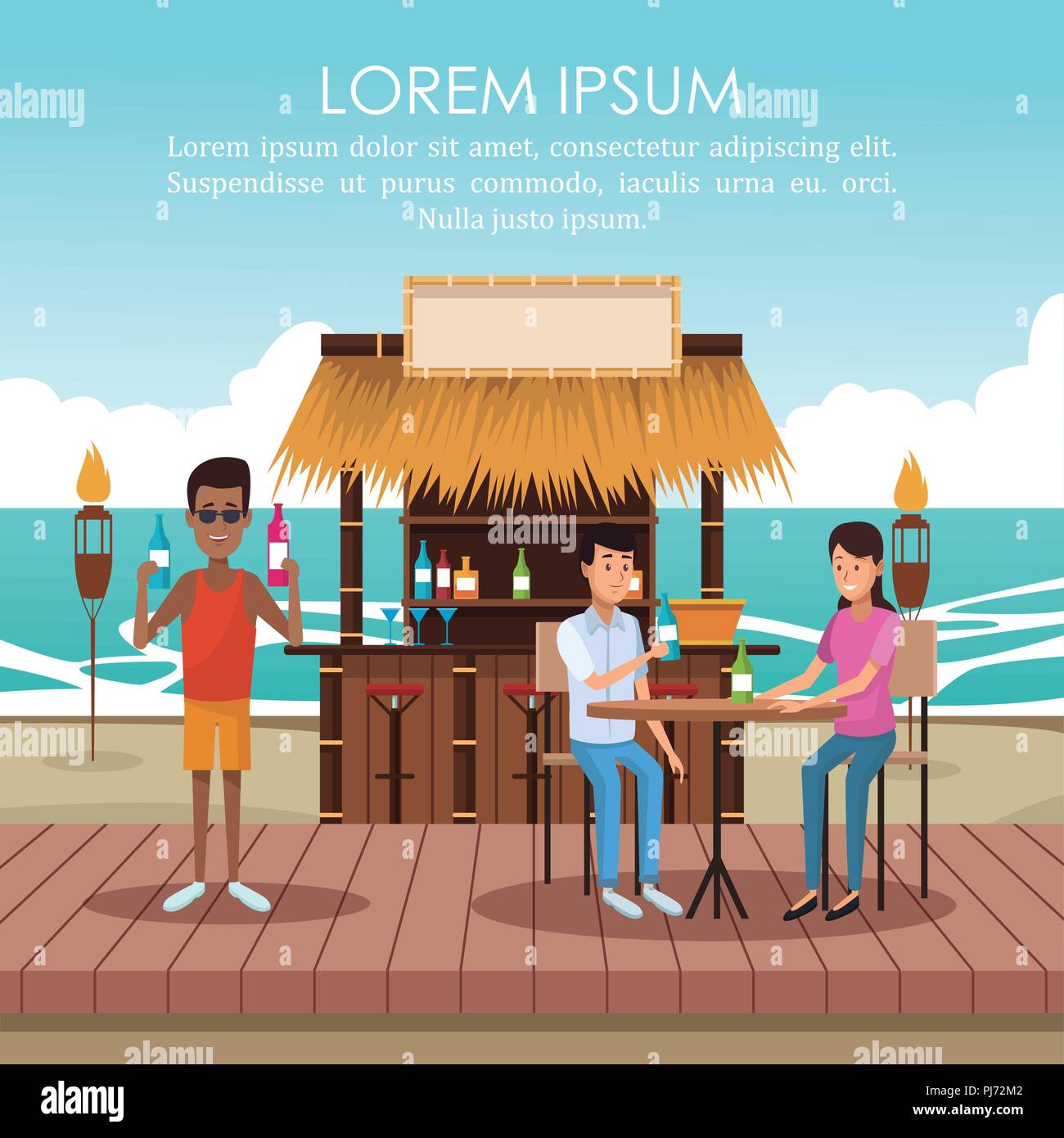 Drinking and beach bar Stock Vector Images - Alamy