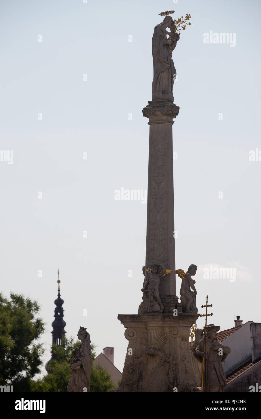 Silhouette of St. Joseph baroque column in Trnava, Slovakia Stock Photo ...