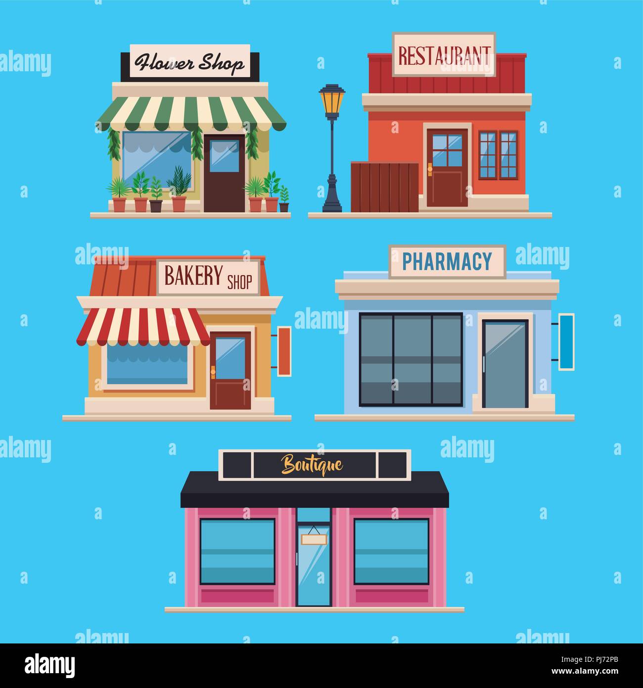 Set of stores buildings Stock Vector Image & Art - Alamy