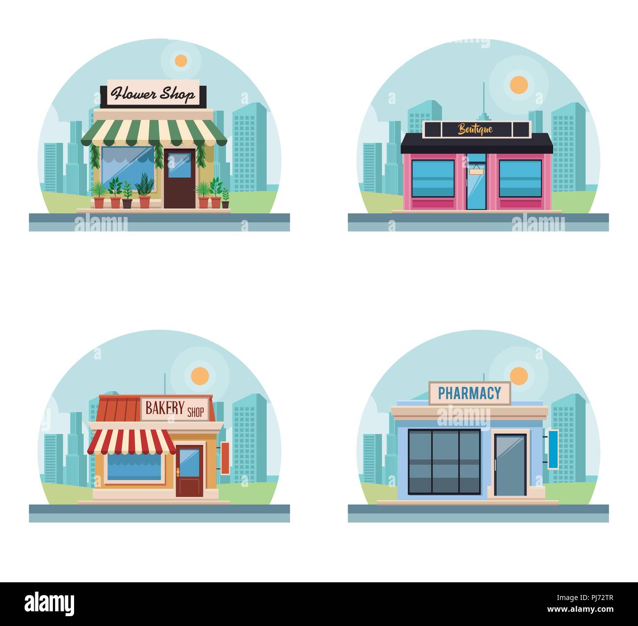 Set of stores buildings Stock Vector Image & Art - Alamy