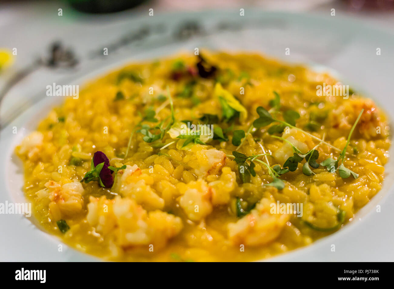 rice with shrimps and saffron Stock Photo - Alamy