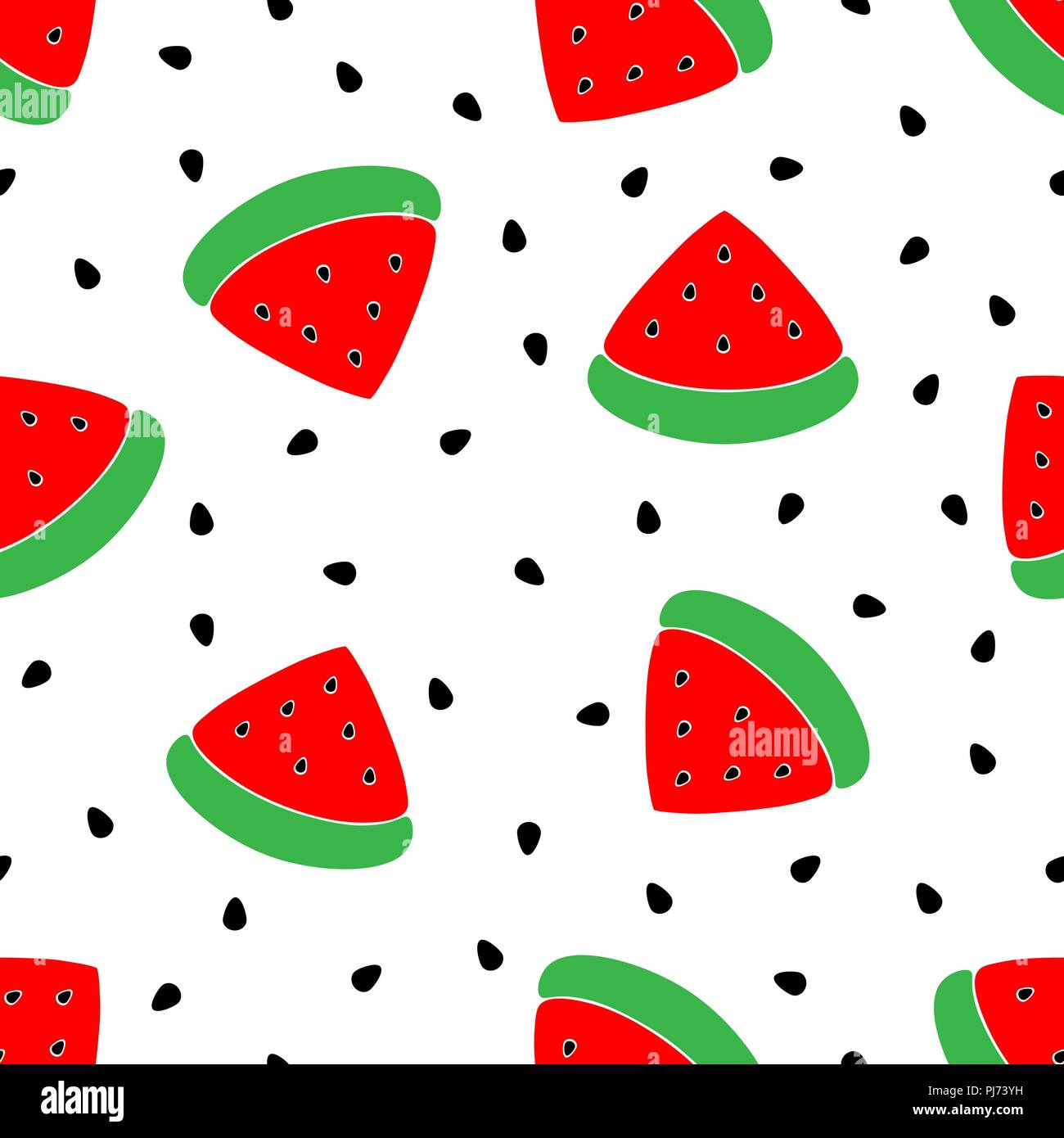 Vector background watermelon slices with watermelon seeds. Seamless red ...