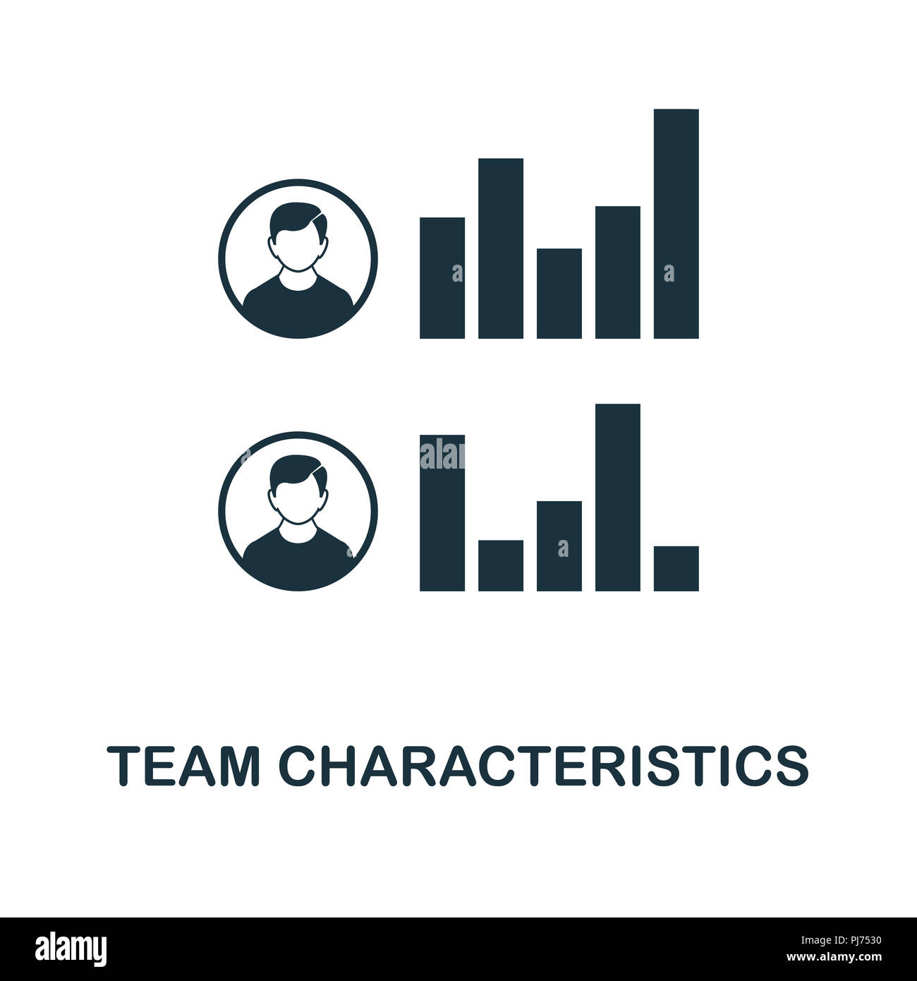 Team Characteristics icon. Monochrome style design from management ...