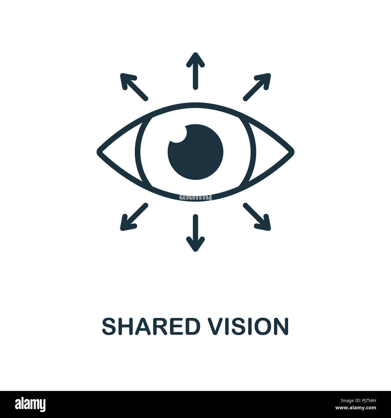 Shared Vision icon. Monochrome style design from management collection ...
