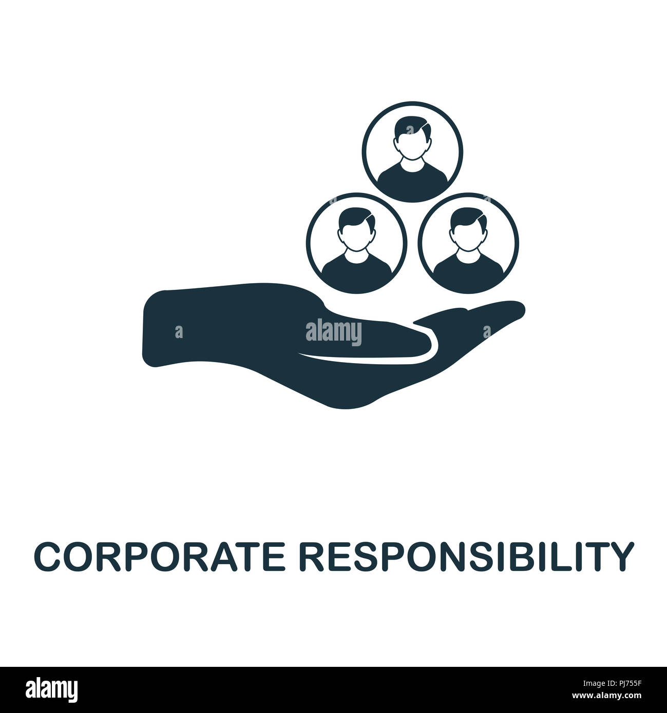 Corporate Responsibility icon. Monochrome style design from management ...