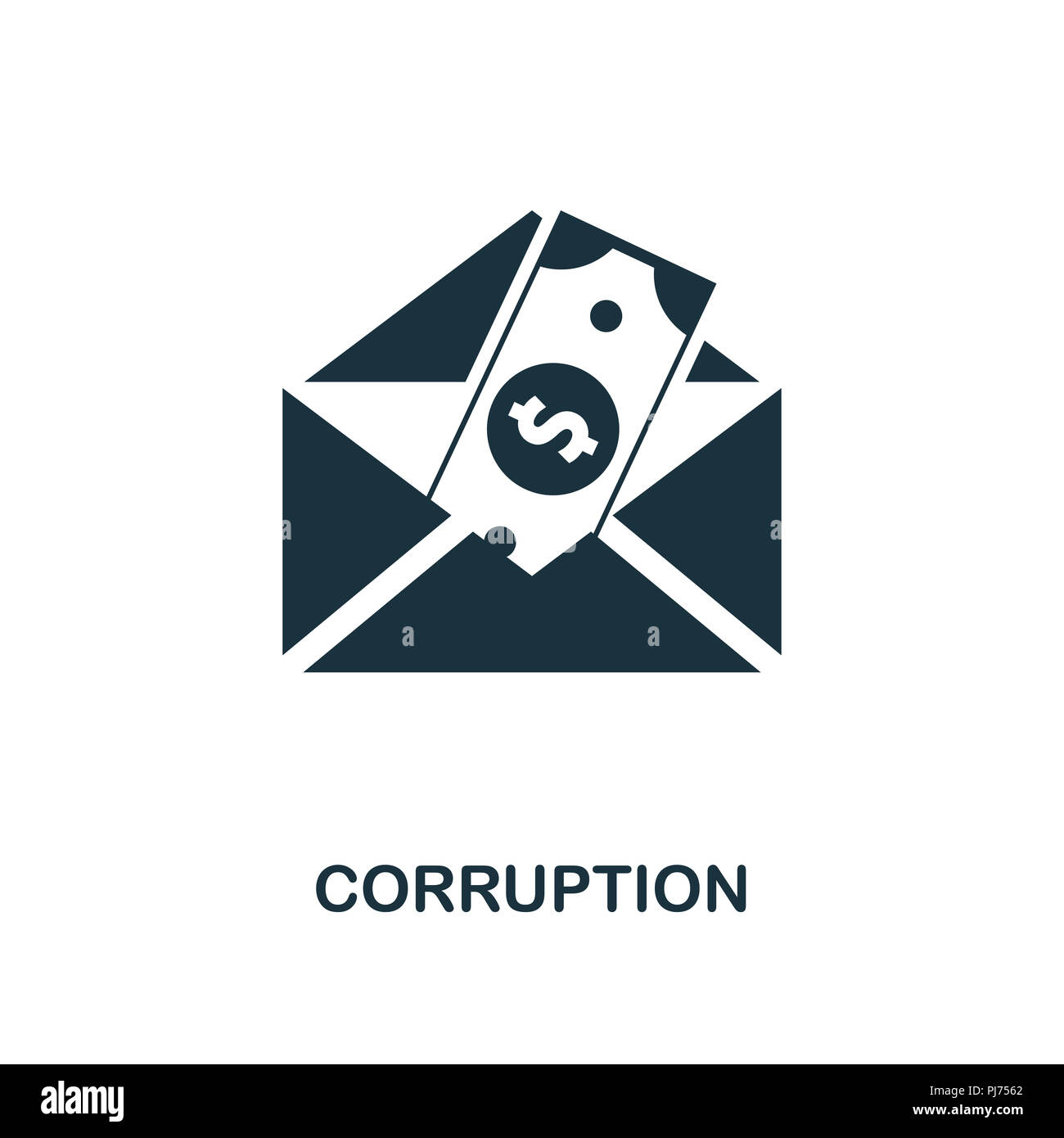 Corruption icon. Monochrome style design from management collection. UI ...