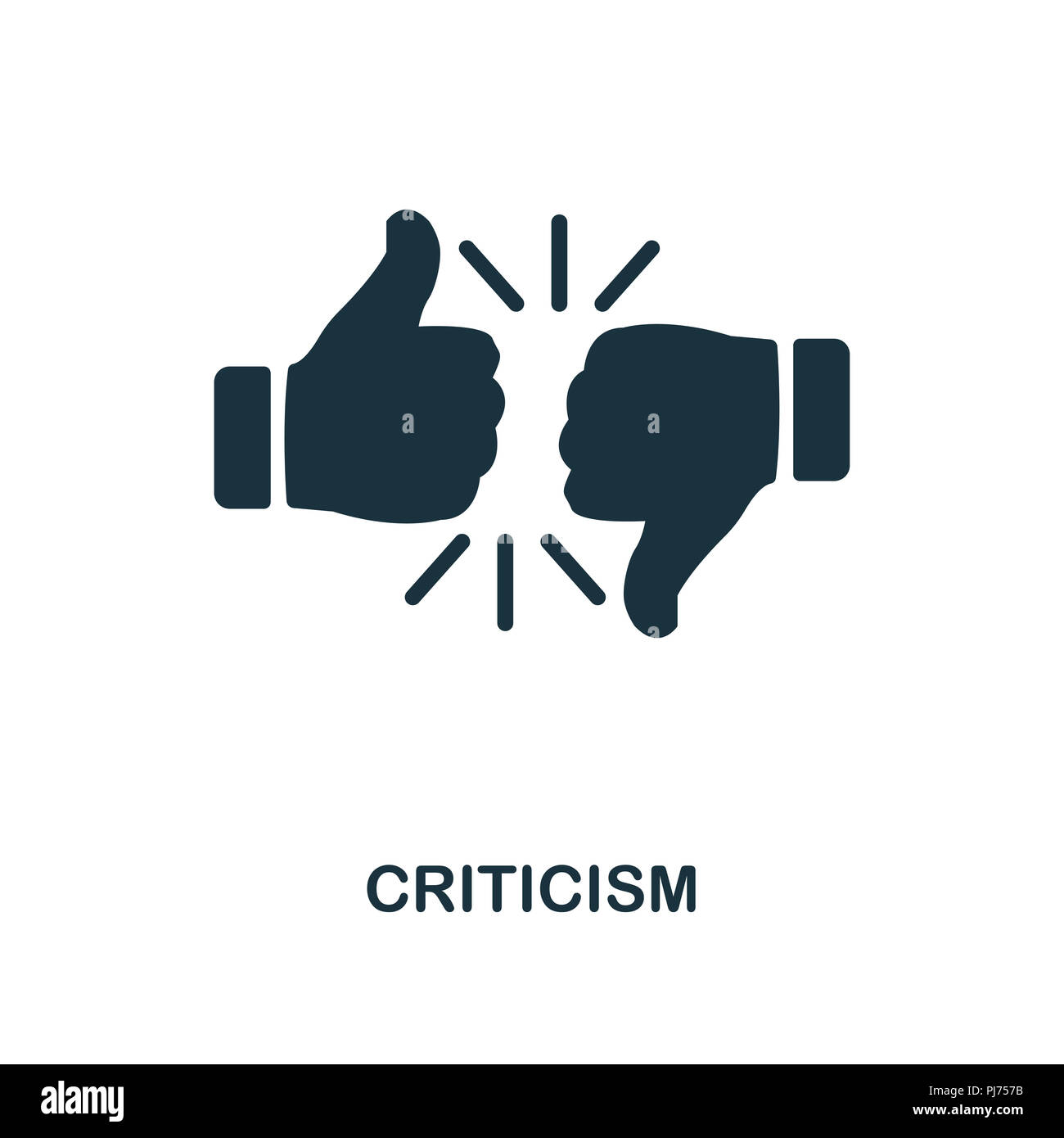 Criticism icon. Monochrome style design from management collection. UI ...