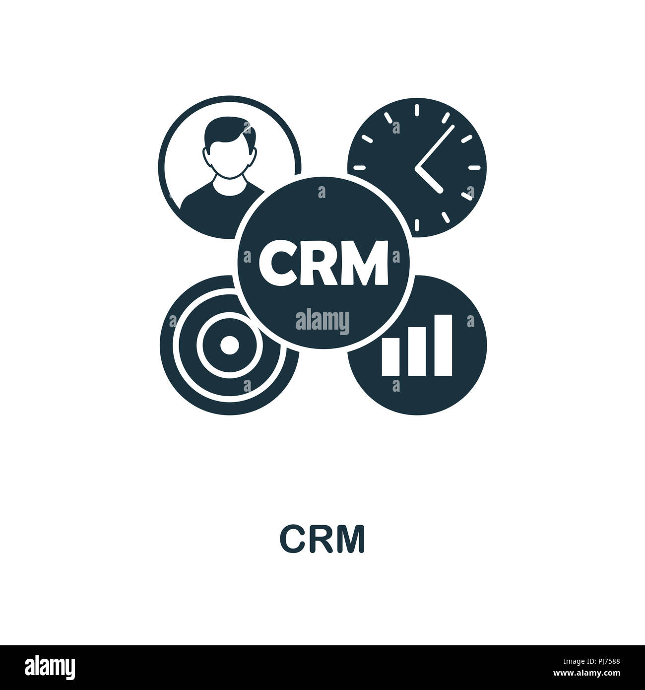 CRM icon. Monochrome style design from management collection. UI. Pixel ... CRM icon. Monochrome style design from management collection. UI. Pixel ...