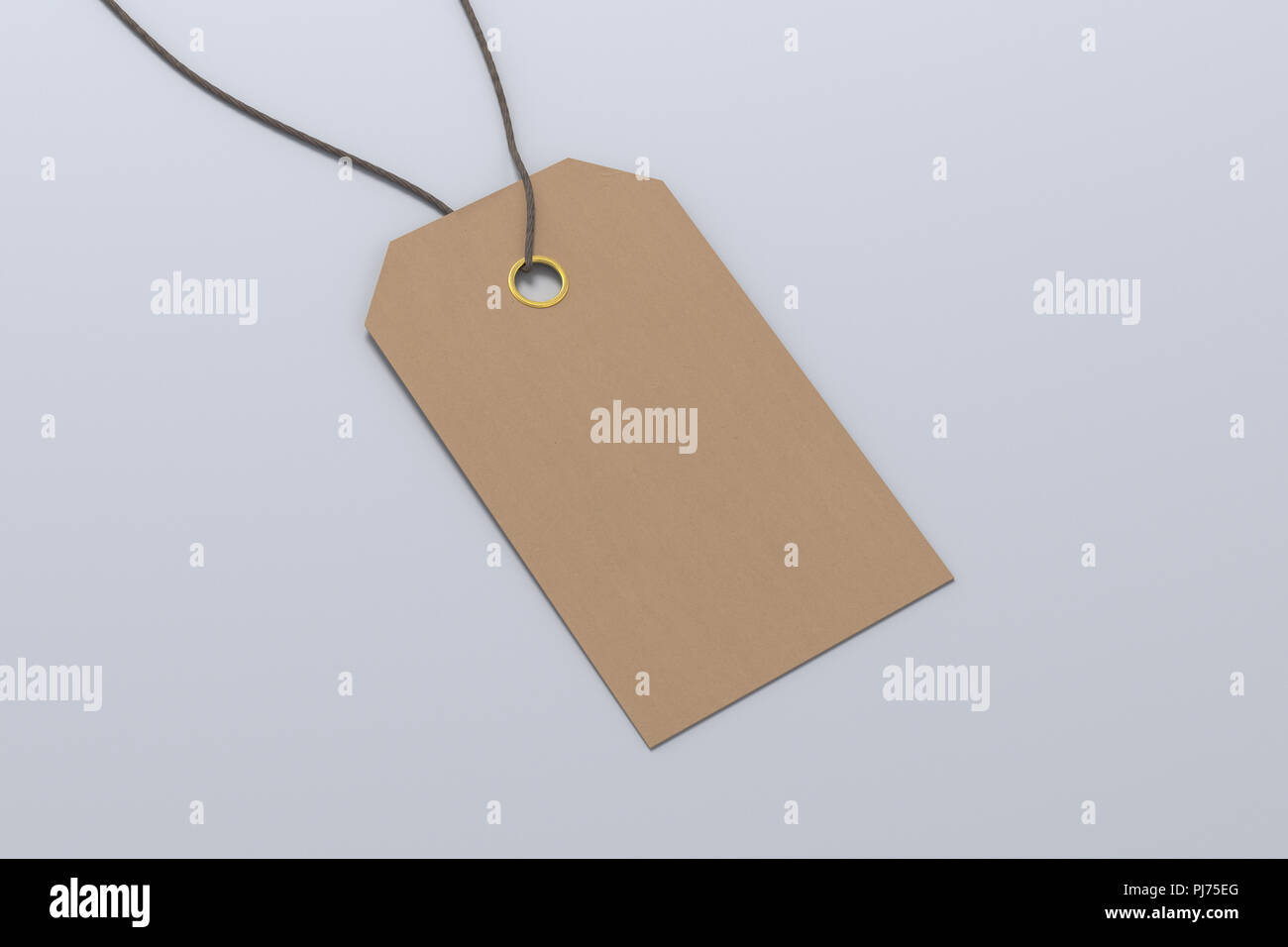 Blank craft paper price tag label mockup on white background. 3d ...