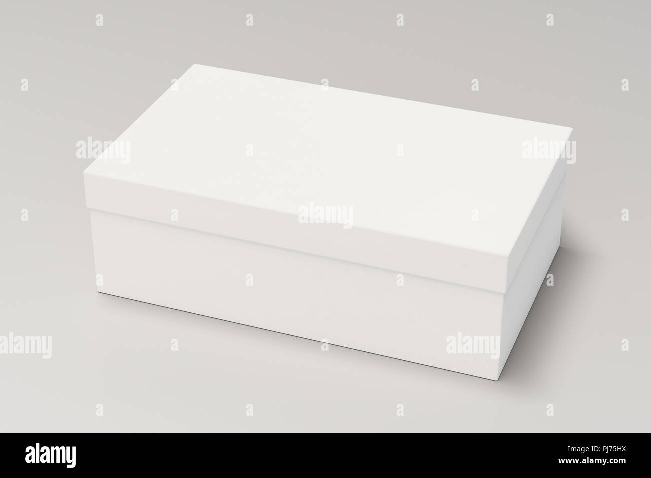 White shoe box container on white background. Packaging mockup. 3d ...