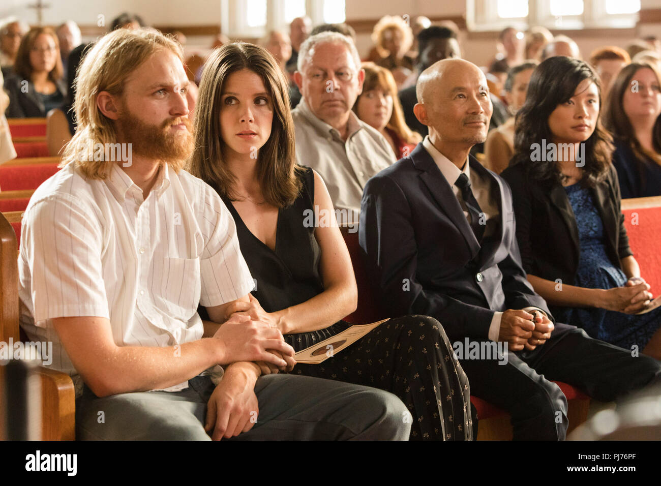 LODGE 49, from left: Wyatt Rusell, Sonya Cassidy, Long Nguyen, Celia Au ...