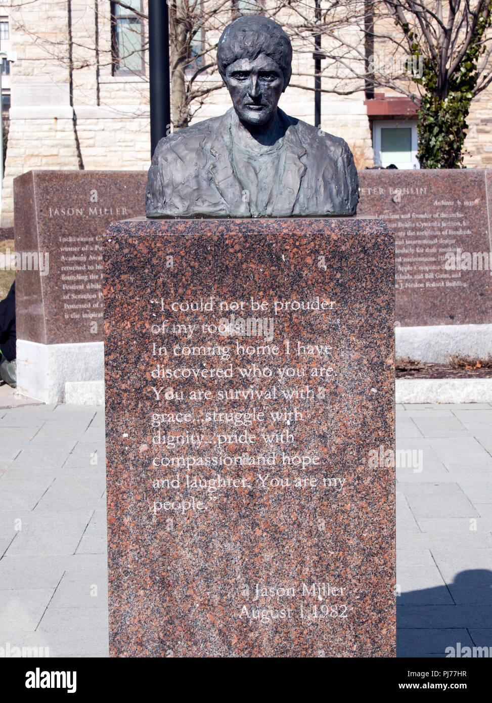 Bust and Ashes of the Exorcist priest Jason Miller in Scranton ...
