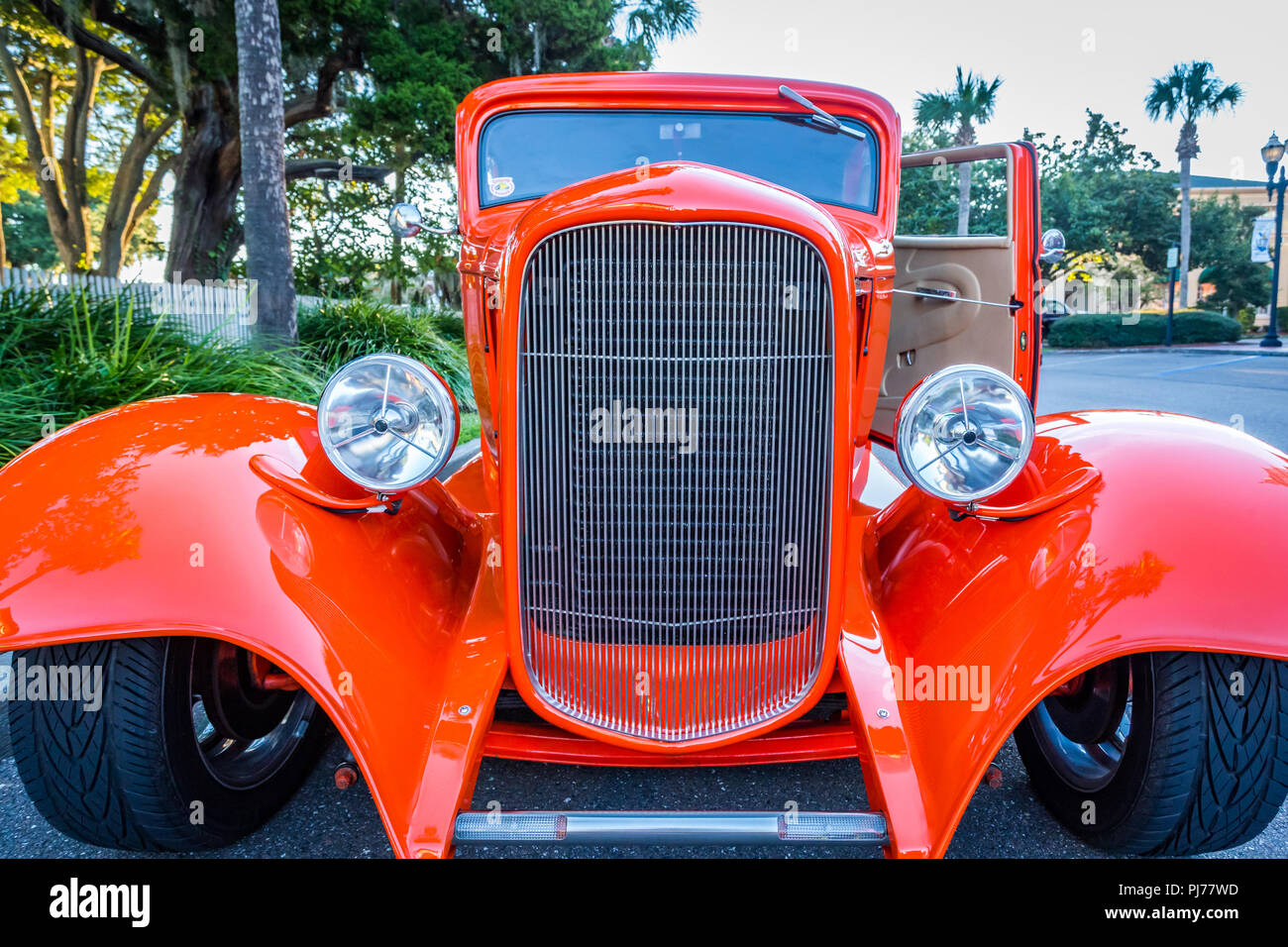 Customized 1932 Ford deuce coupe at a classic car show in Amelia Island ...
