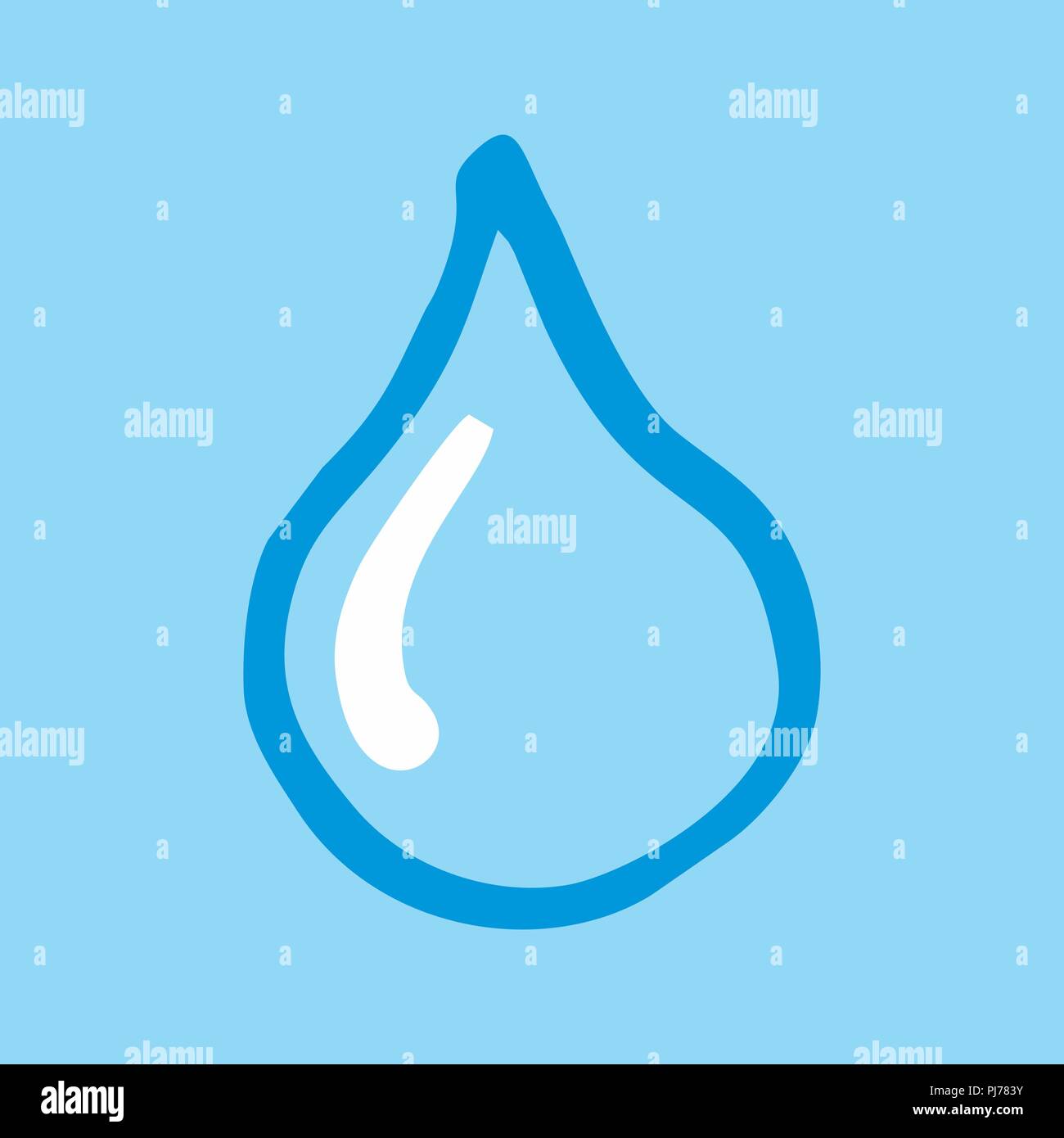 Freehand colorful illustration of a single water drop Stock Vector ...