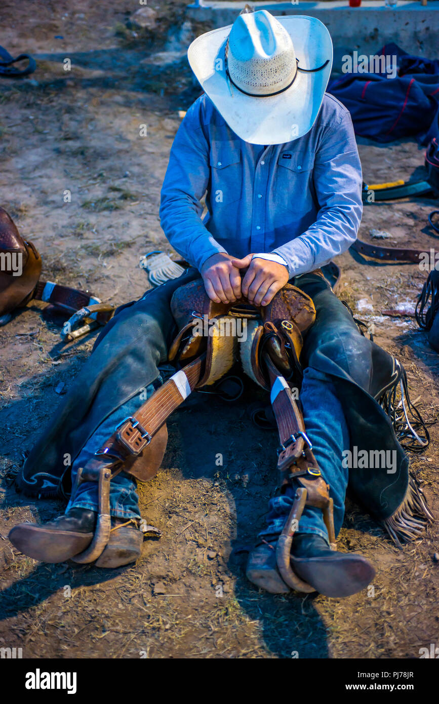Rodeo Cowboy in Wimberley, Texas USA Stock Photo - Alamy