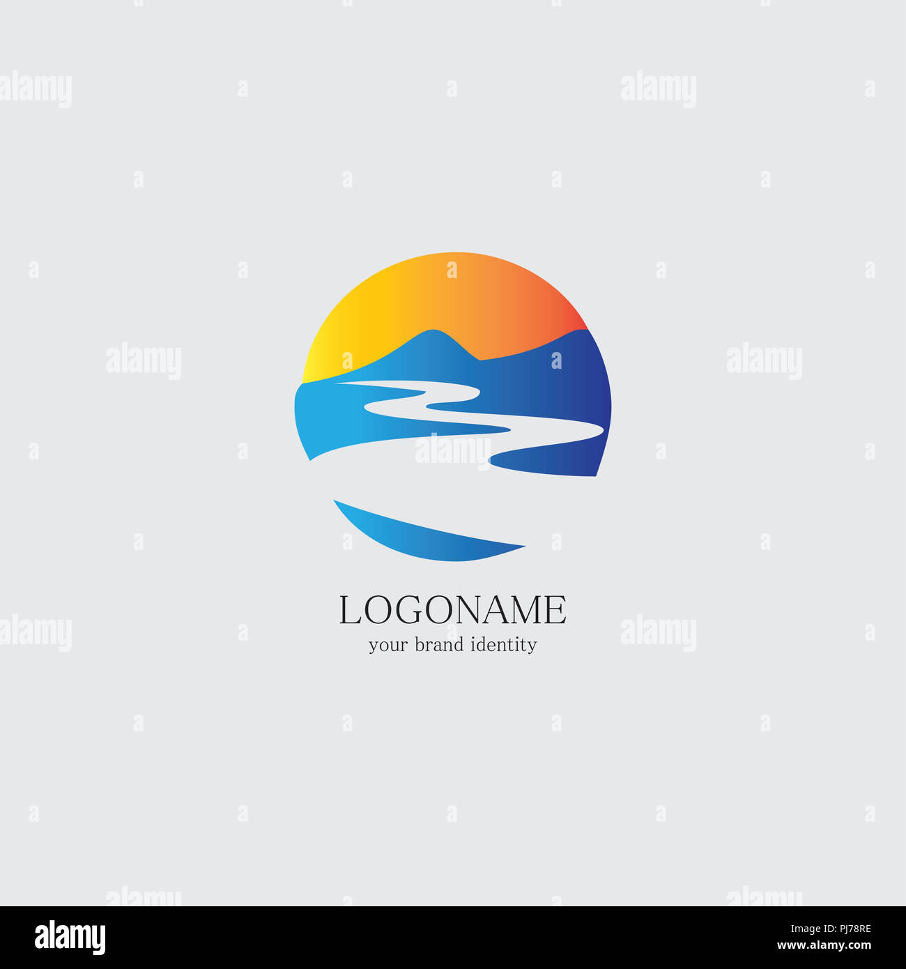 mount river logo Stock Photo - Alamy