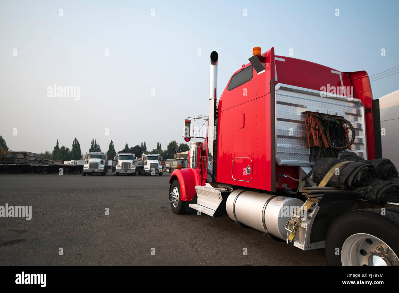 Truck parking lots hi-res stock photography and images - Alamy