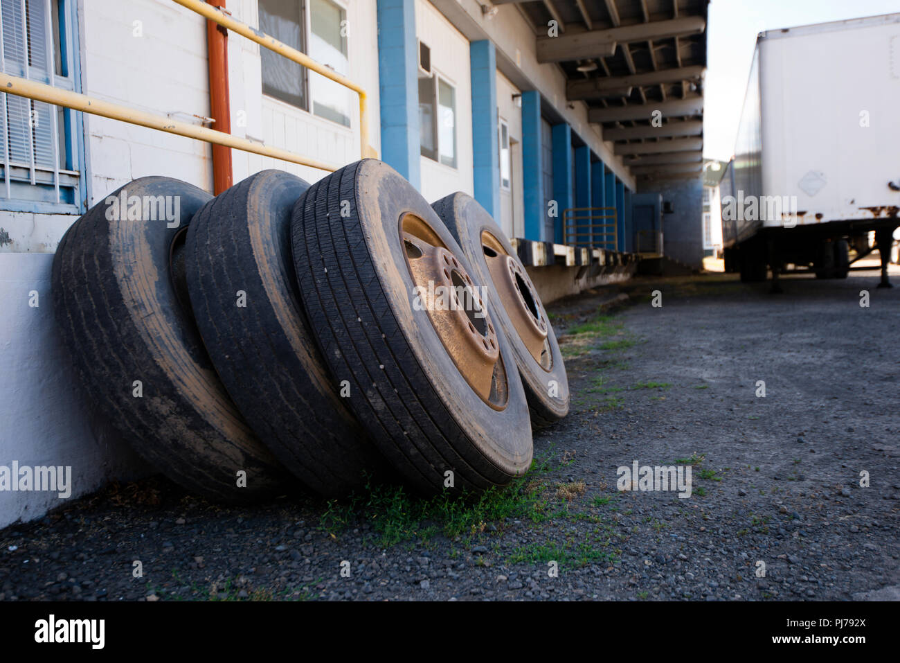 The tires, rims or other parts of big rig semi trucks are given great ...