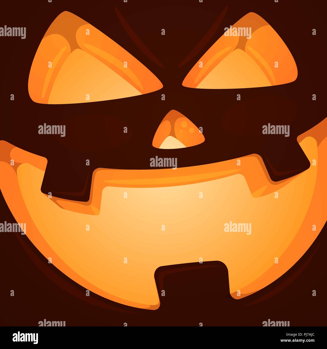 Horror face, pampkin halloween illustration Stock Vector Image & Art ...