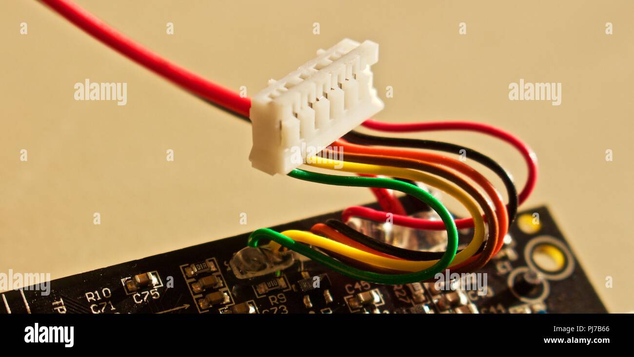 Colorful Wires Coming off a Circuit Board Stock Photo - Alamy