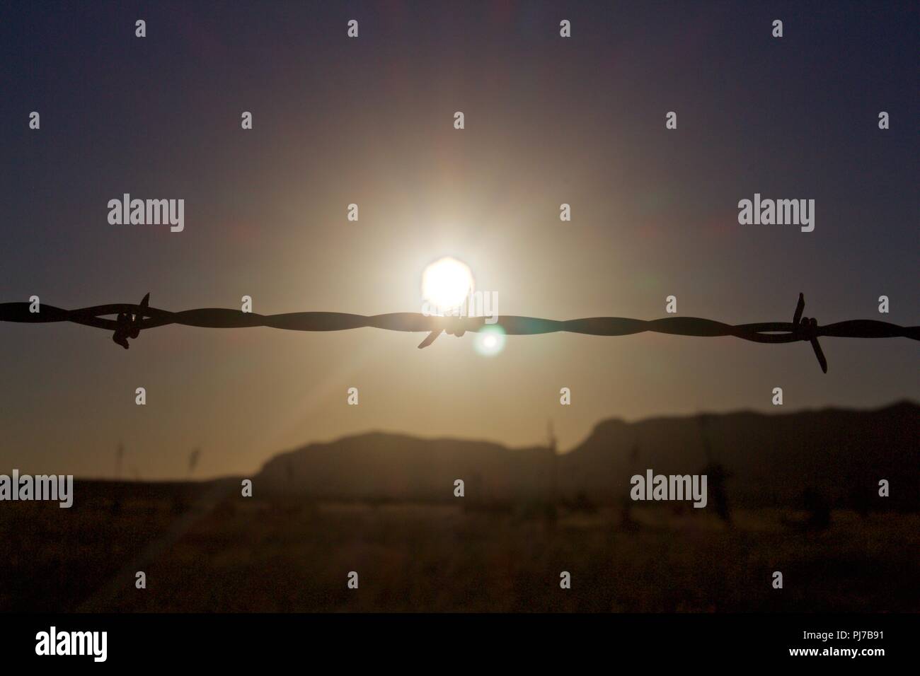 Barb wire desert hi-res stock photography and images - Alamy