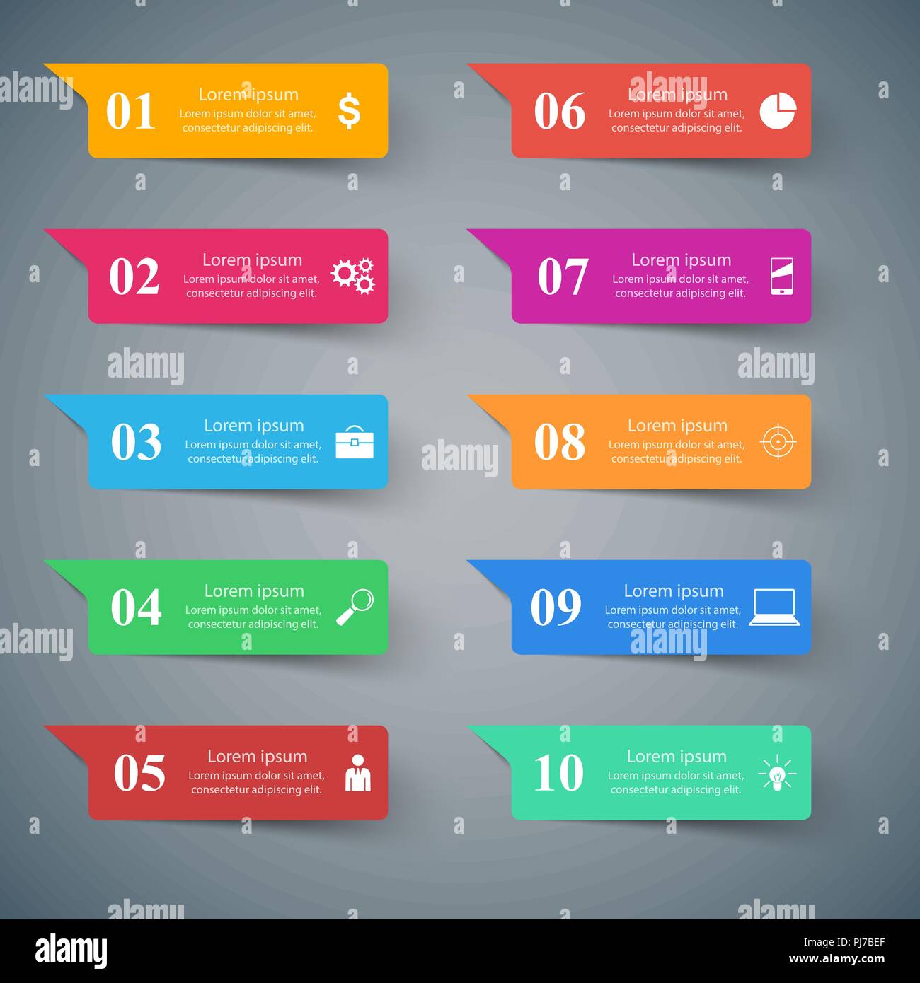 Set ten items. Business infographic Stock Vector Image & Art - Alamy