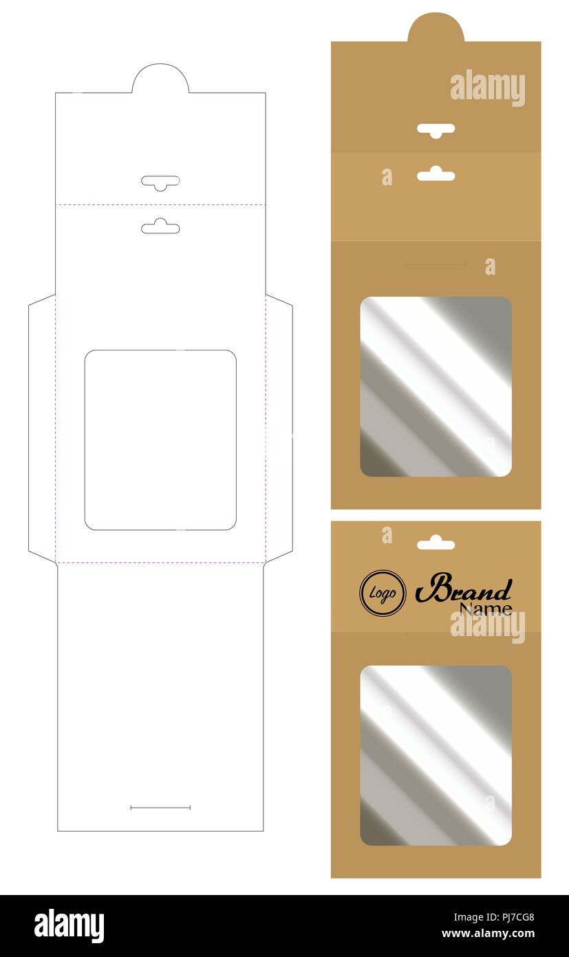 Hang envelope die cut mock up template Vector Stock Vector Image & Art ...