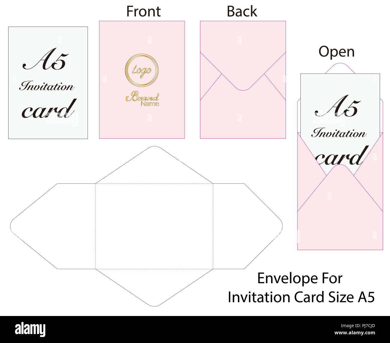 Envelope die cut template hi-res stock photography and images - Alamy