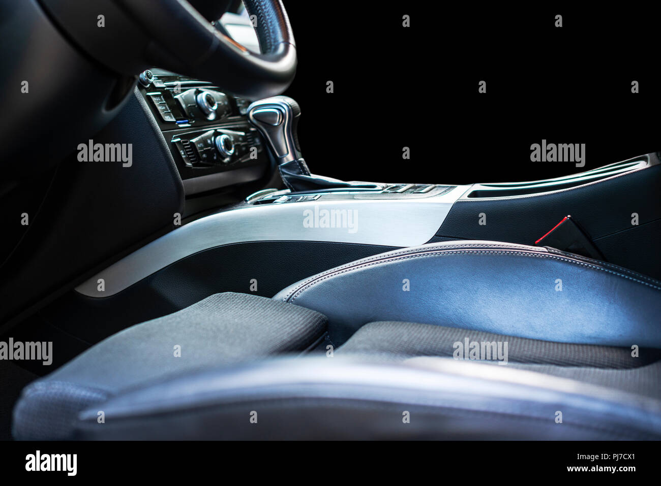 Modern Luxury car inside. Interior of prestige modern car. Comfortable ...