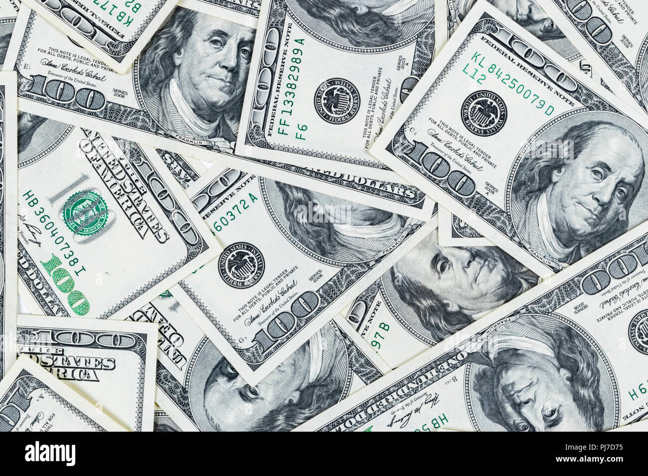 Stack of one hundred dollar bills. Stack of cash money in hundred ...