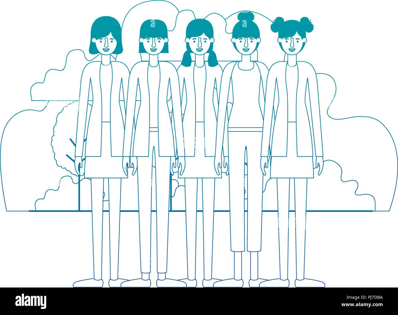 group of women in the field characters Stock Vector Image & Art - Alamy