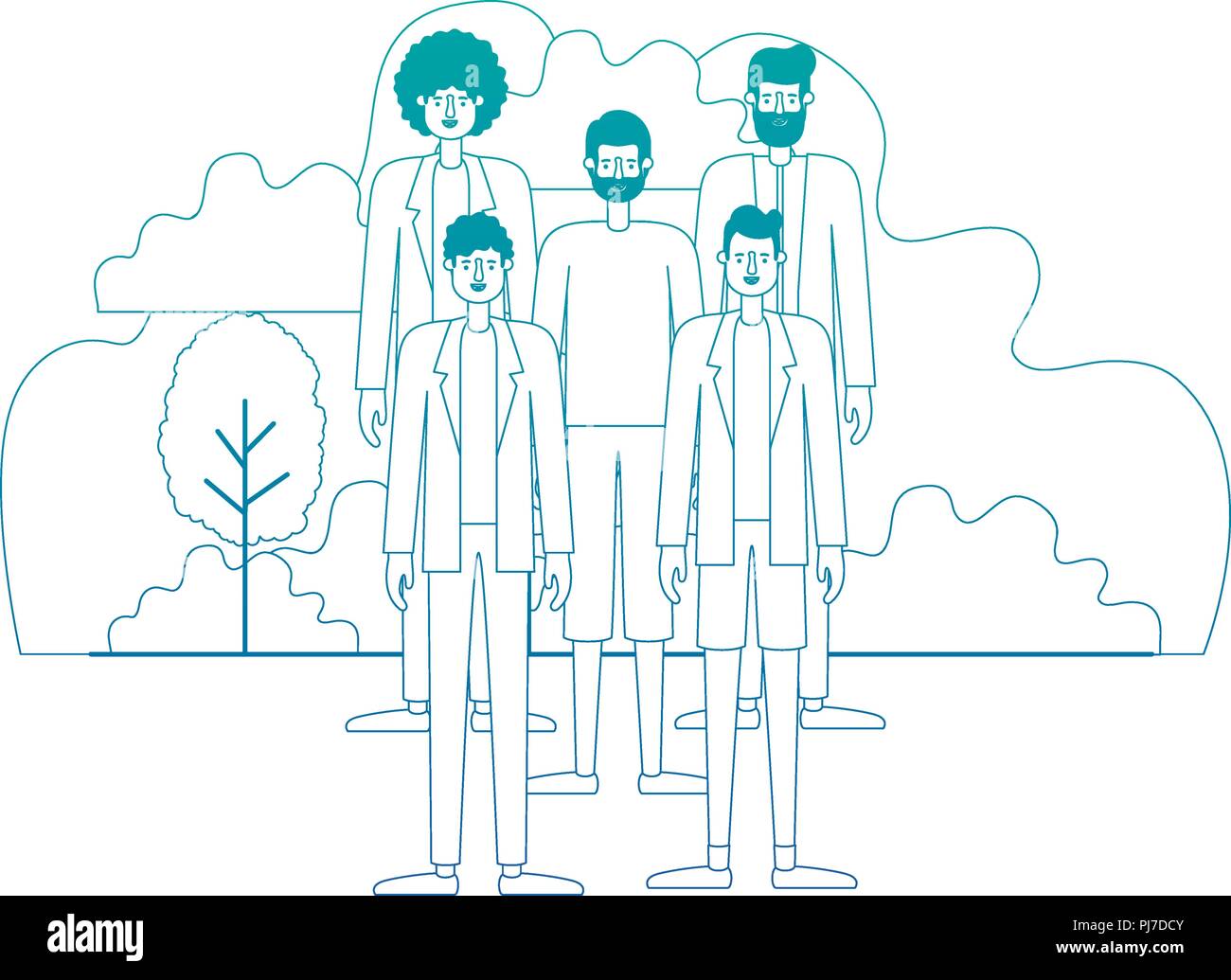 group of men in the landscape scene Stock Vector Image & Art - Alamy