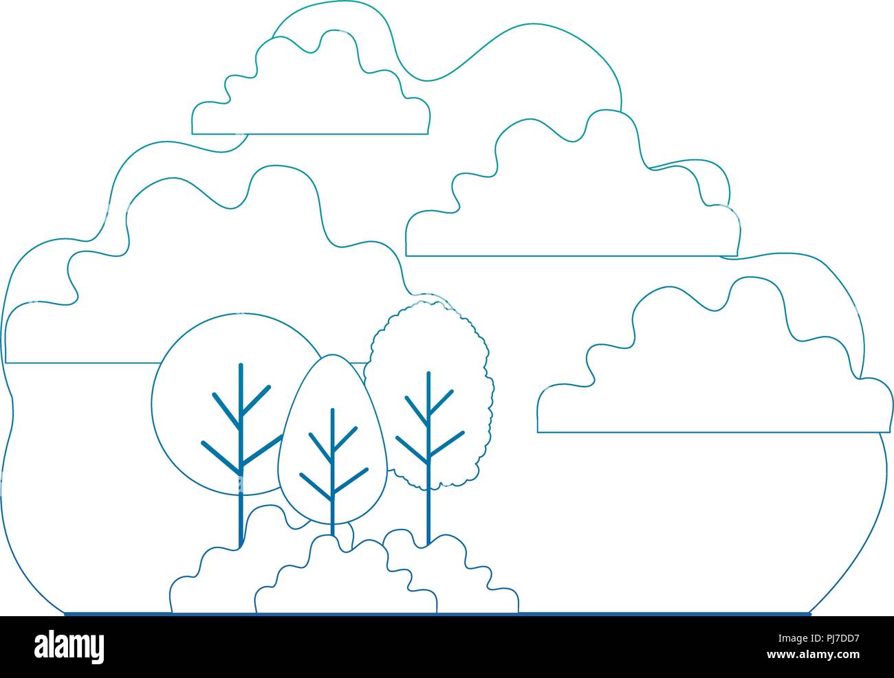 forest landscape with sky scene Stock Vector Image & Art - Alamy