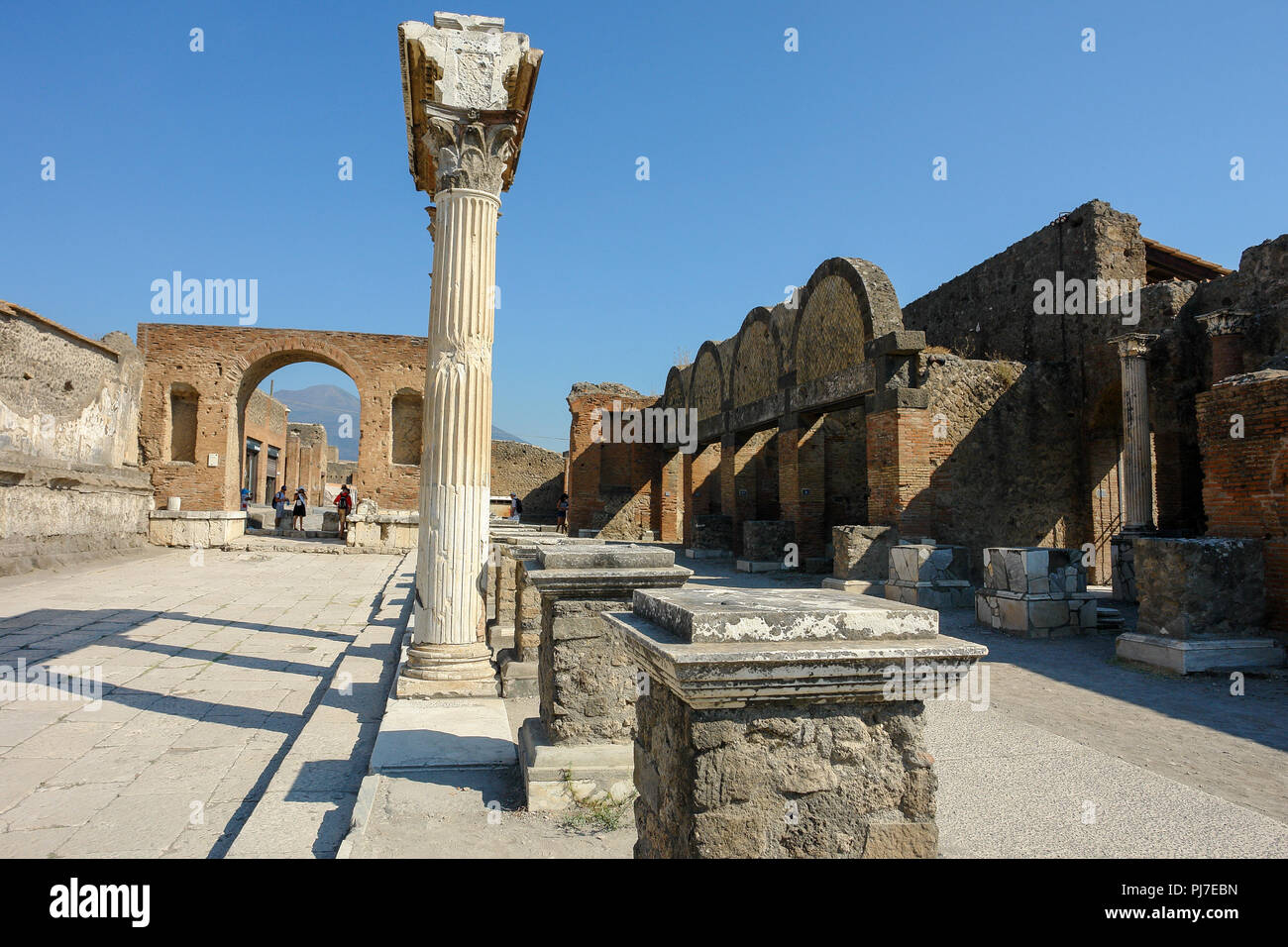 POMPEI, ITALY - AUGUST 1, 2018: Ruins of the ancient roman city of ...