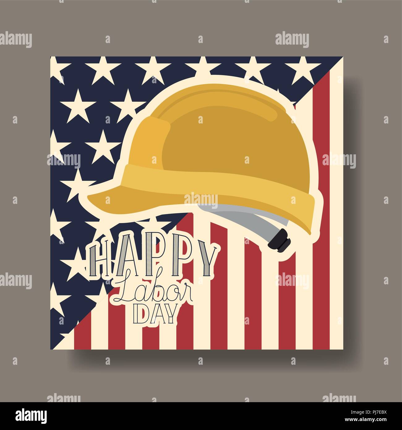 Happy labor day lettering helmet hi-res stock photography and images ...