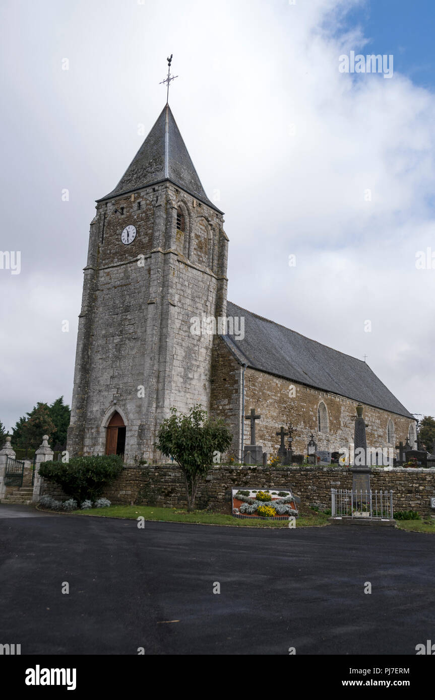 A fortified St. Remy church of in the village of Antheny in the ...