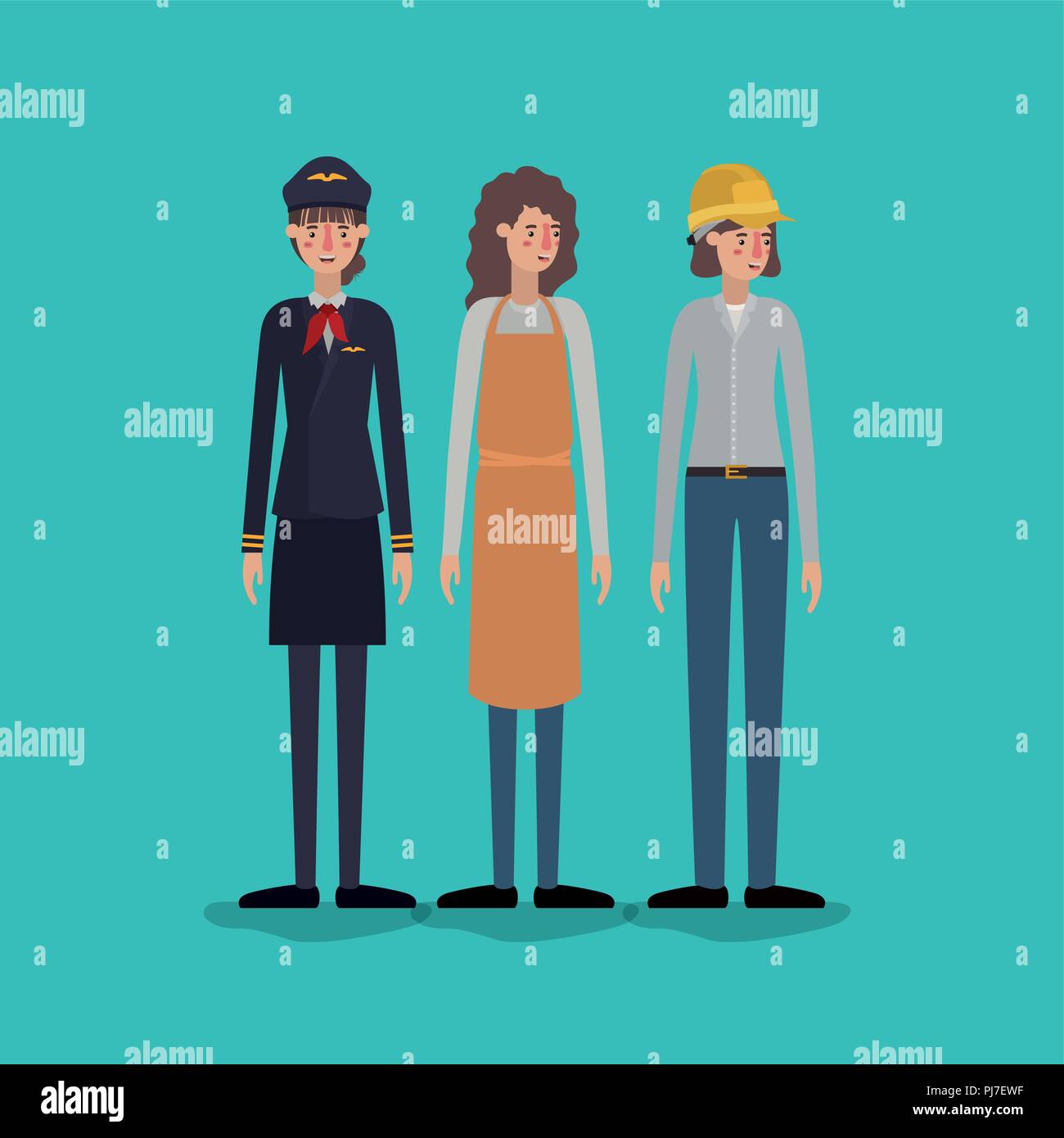 group of women workers avatars characters Stock Vector Image & Art - Alamy