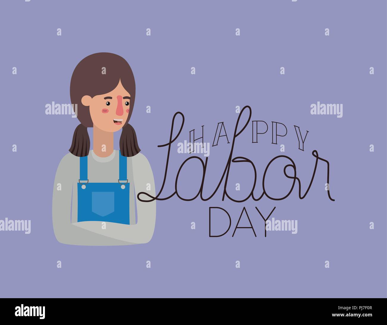 happy labor day card with woman mechanic Stock Vector Image & Art - Alamy