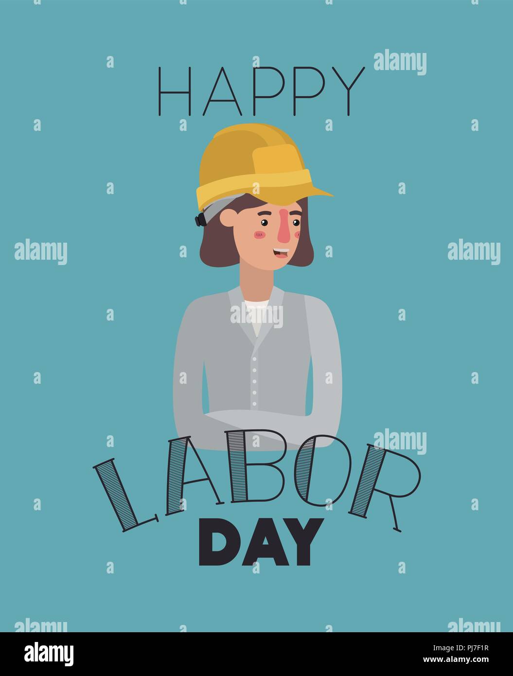 happy labor day card with woman builder Stock Vector Image & Art - Alamy