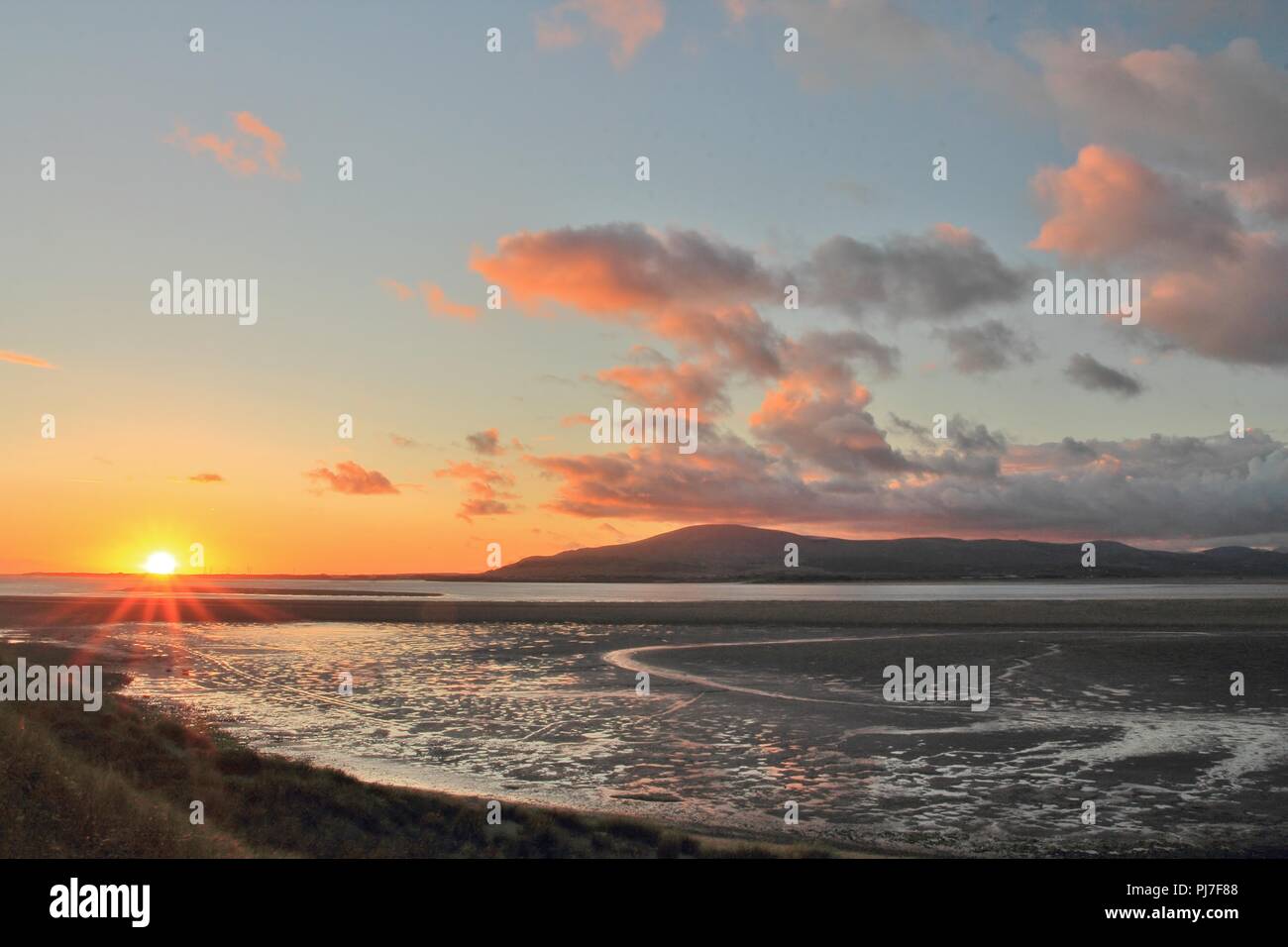 Black Combe viewed across the Duddon Estuary from Roanhead Sandscale ...