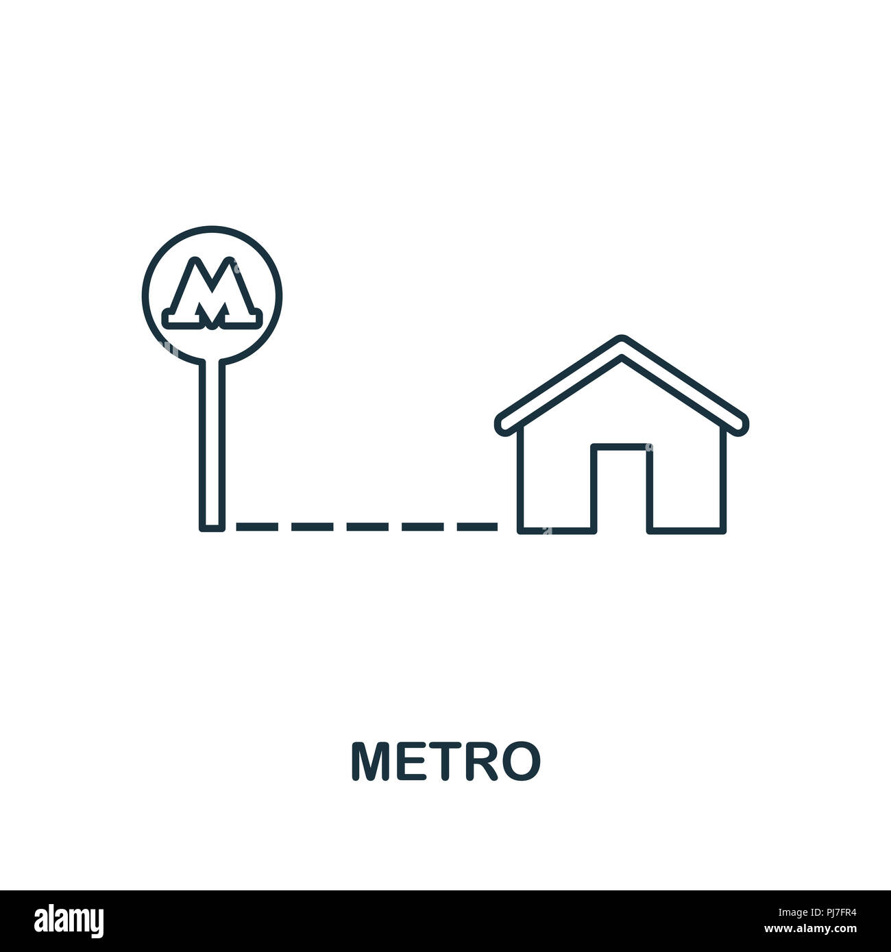 Metro icon. Simple element illustration. Metro outline icon design from ...