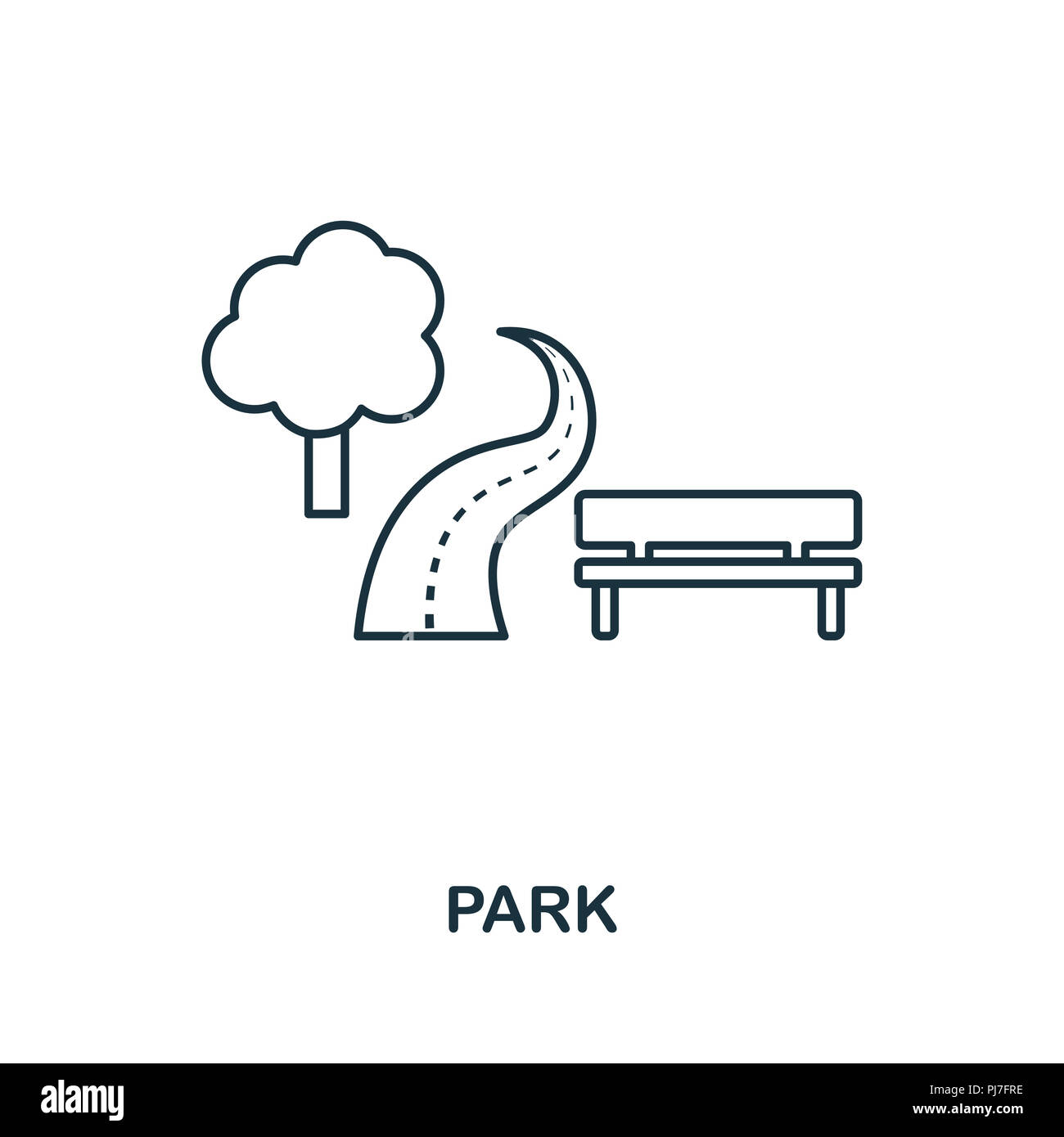 Park icon. Simple element illustration. Park outline icon design from ...