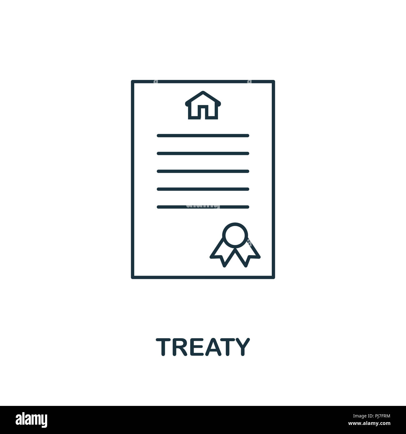 Treaty icon. Simple element illustration. Treaty outline icon design ...